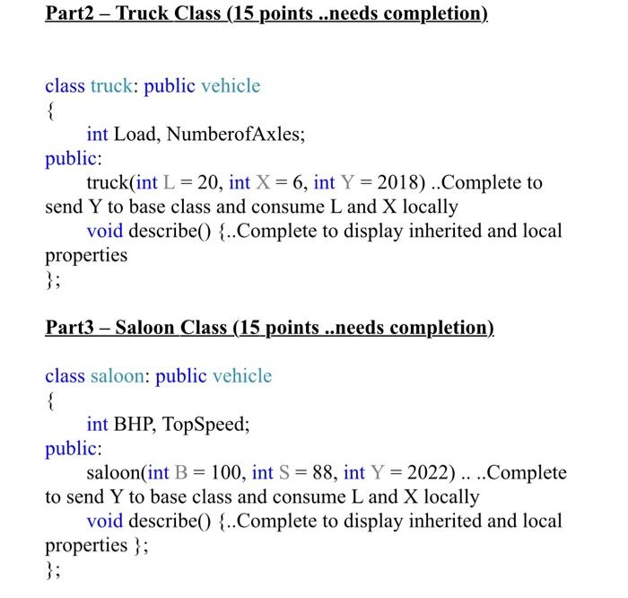 Solved Define and implement the classes described in the | Chegg.com