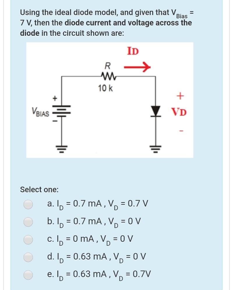 Solved = Bias Using the ideal diode model, and given that V | Chegg.com