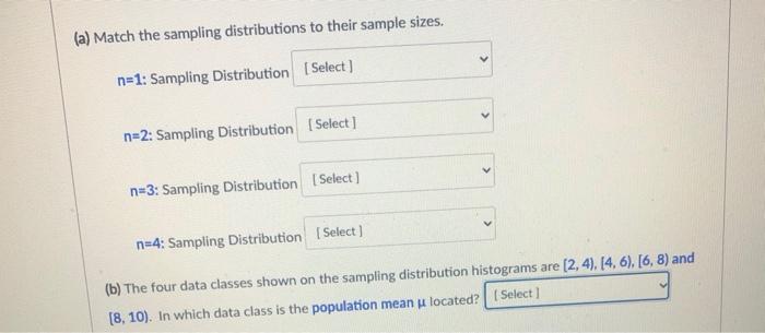 Four sampling distributions of Xbar are shown below. | Chegg.com