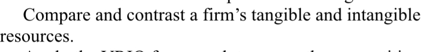 Solved Compare and contrast a firm's tangible and intangible | Chegg.com