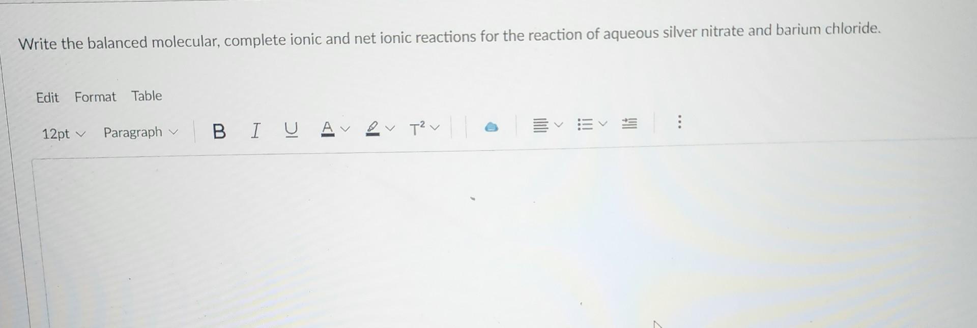 Solved Write the balanced molecular, complete ionic and net | Chegg.com