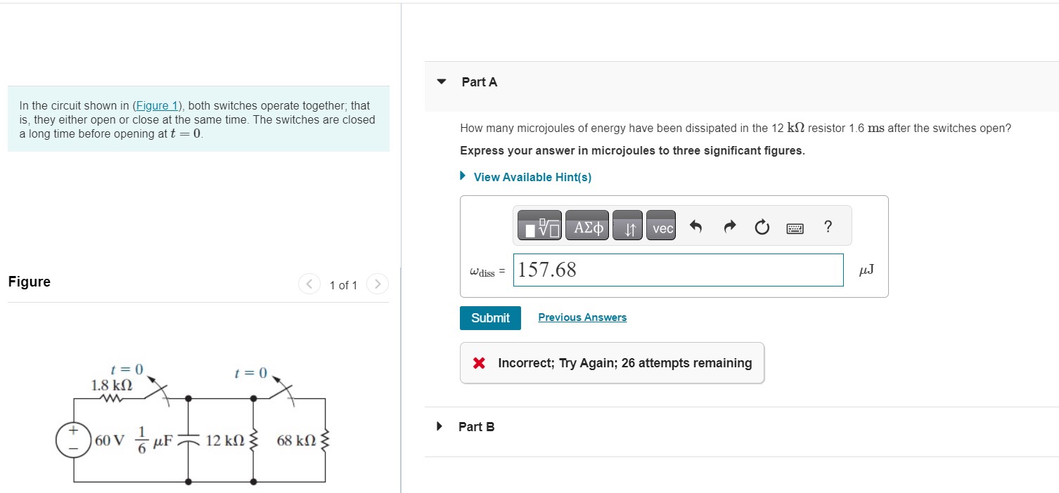 Solved Part AIn the circuit shown in (Figure 1), ﻿both | Chegg.com
