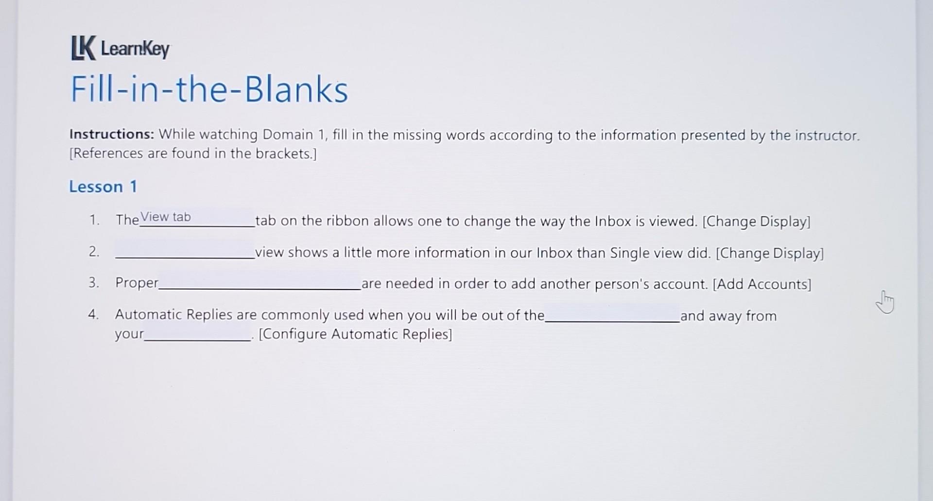 Solved Instructions: While watching Domain 1, fill in the | Chegg.com