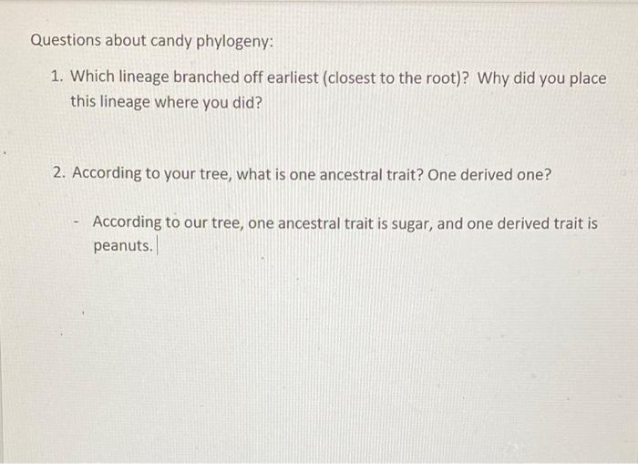 Solved Using the table showing characteristics and the Candy | Chegg.com