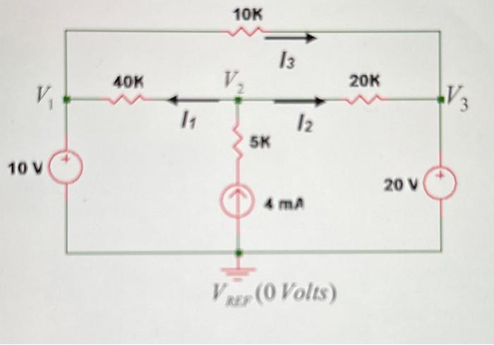 Solved 2) (8 pts) Using nodal analysis, determine a value | Chegg.com