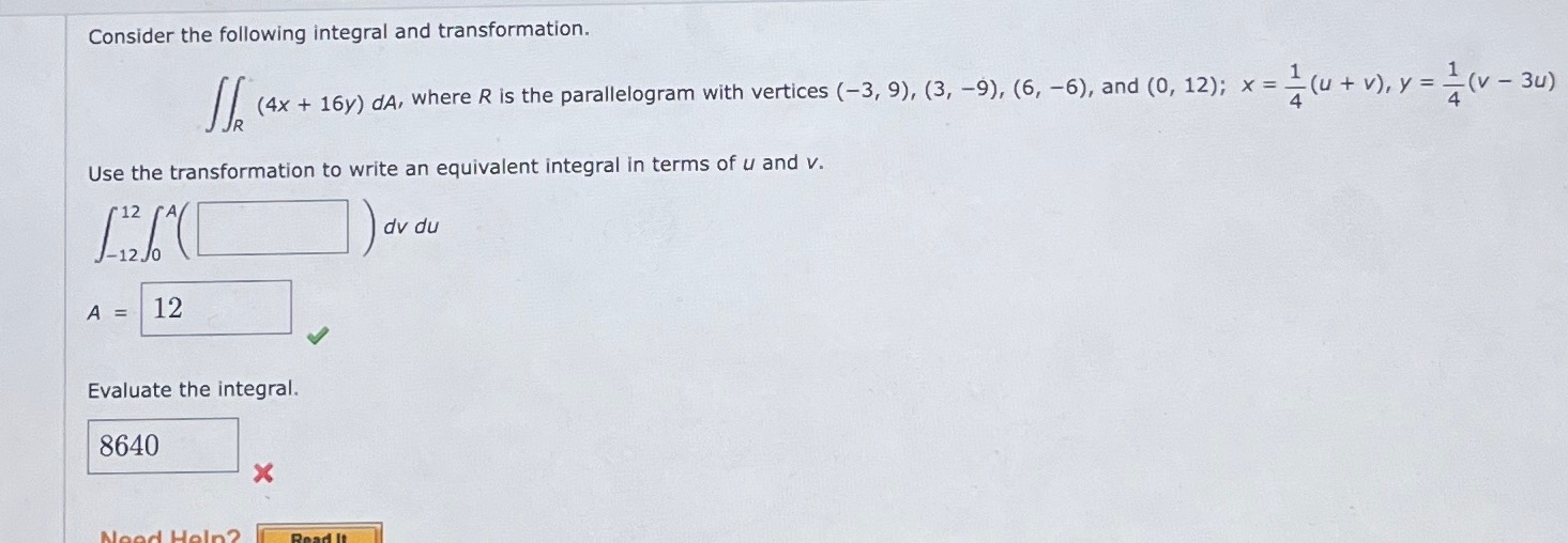 Solved Consider the following integral and | Chegg.com