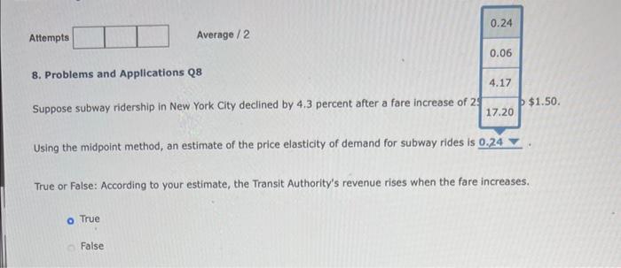 Solved 8. Problems and Applications Q8 Suppose subway | Chegg.com