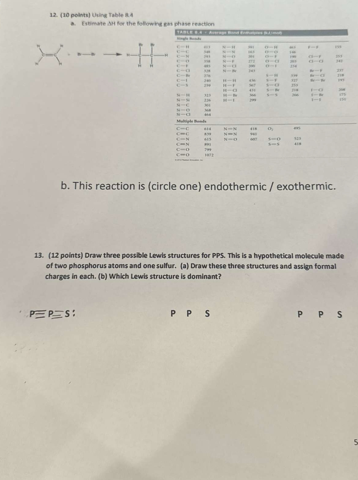 Solved (10 ﻿points) ﻿Using Table 8.4a. ﻿Estimate AH ﻿for the | Chegg.com