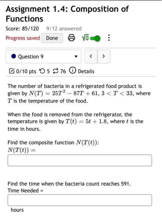 Solved Assignment 1.4: Composition of Functions Score: | Chegg.com
