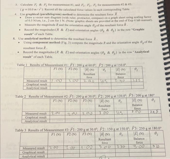 Solved 3. Calculate F1&F2 for measurement ∥1, and F1,F2,F3 | Chegg.com