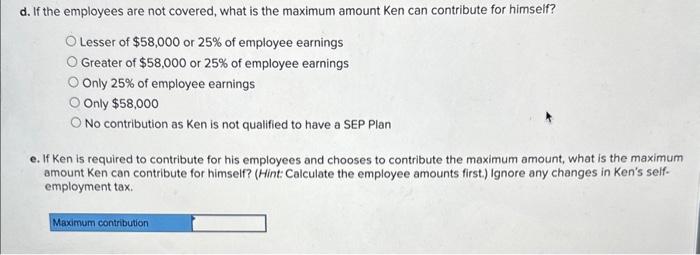 Solved Determine the maximum contribution that can be made | Chegg.com