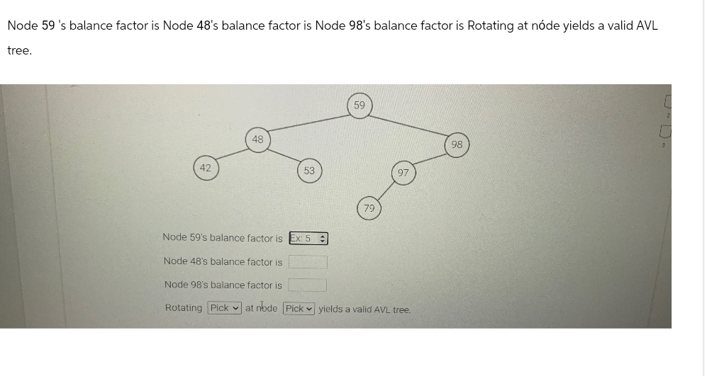 Solved Node 59 's balance factor is Node 48's balance factor | Chegg.com