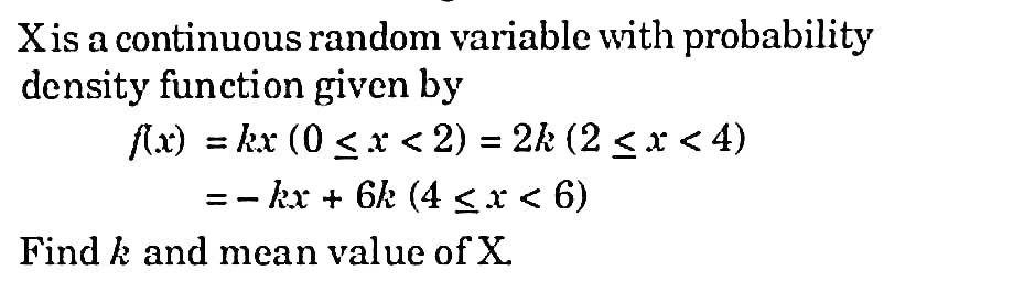 Xis a continuous random variable with probability | Chegg.com