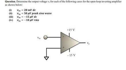 Solved Question. Determine the output voltage v0 for each of | Chegg.com