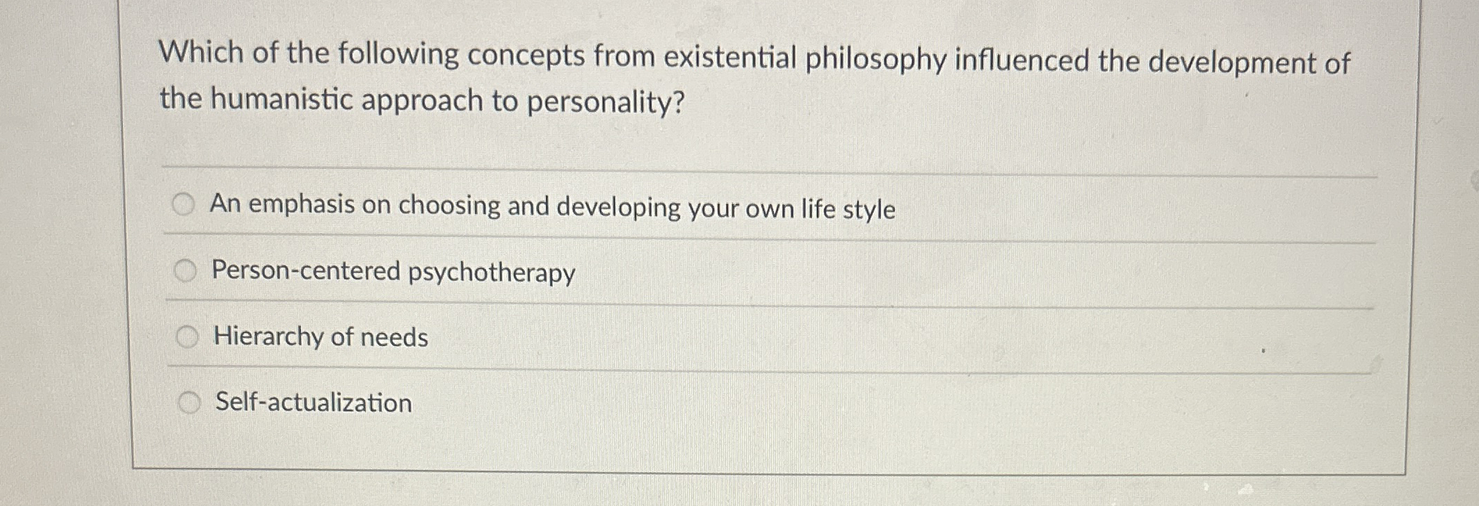 Solved Which of the following concepts from existential | Chegg.com