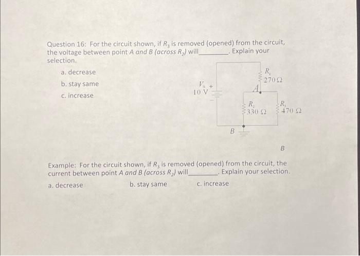 Solved Example: For the circuit shown, if R3 is removed | Chegg.com