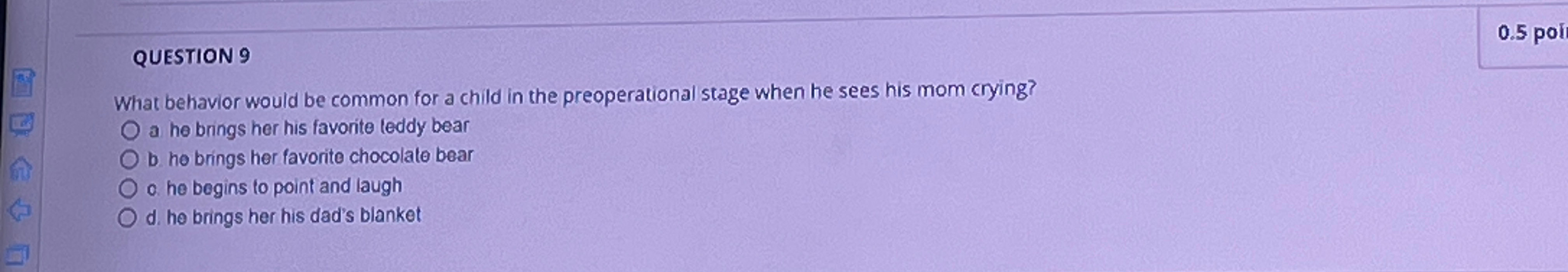 Solved QUESTION 9What behavior would be common for a child | Chegg.com Solved QUESTION 9What behavior would be common for a child | Chegg.com