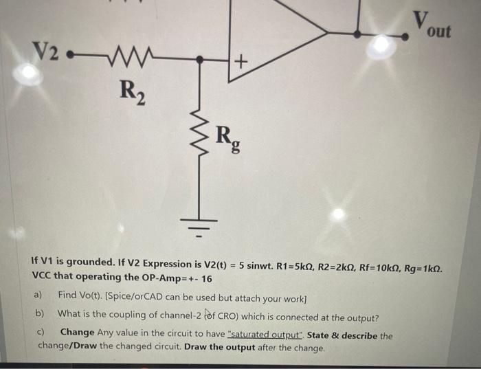 Solved From the given circuit:If V1 is grounded. If V2 | Chegg.com