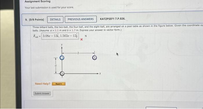 Solved Three billiard balls, the two-ball, the four-ball, | Chegg.com