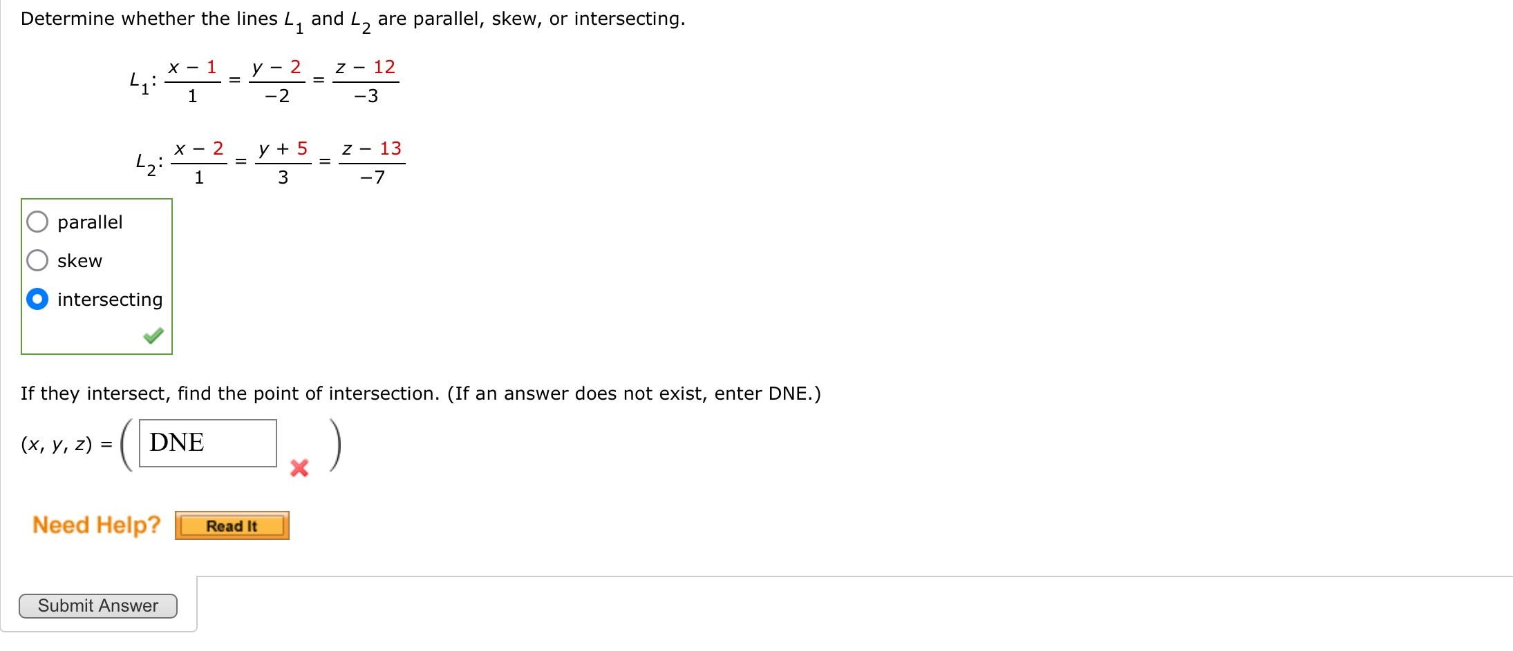 Solved Determine whether the lines L1 ﻿and L2 ﻿are parallel, | Chegg.com