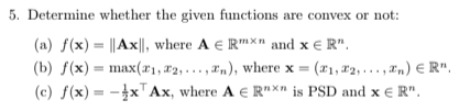 Solved Determine whether the given functions are convex or | Chegg.com