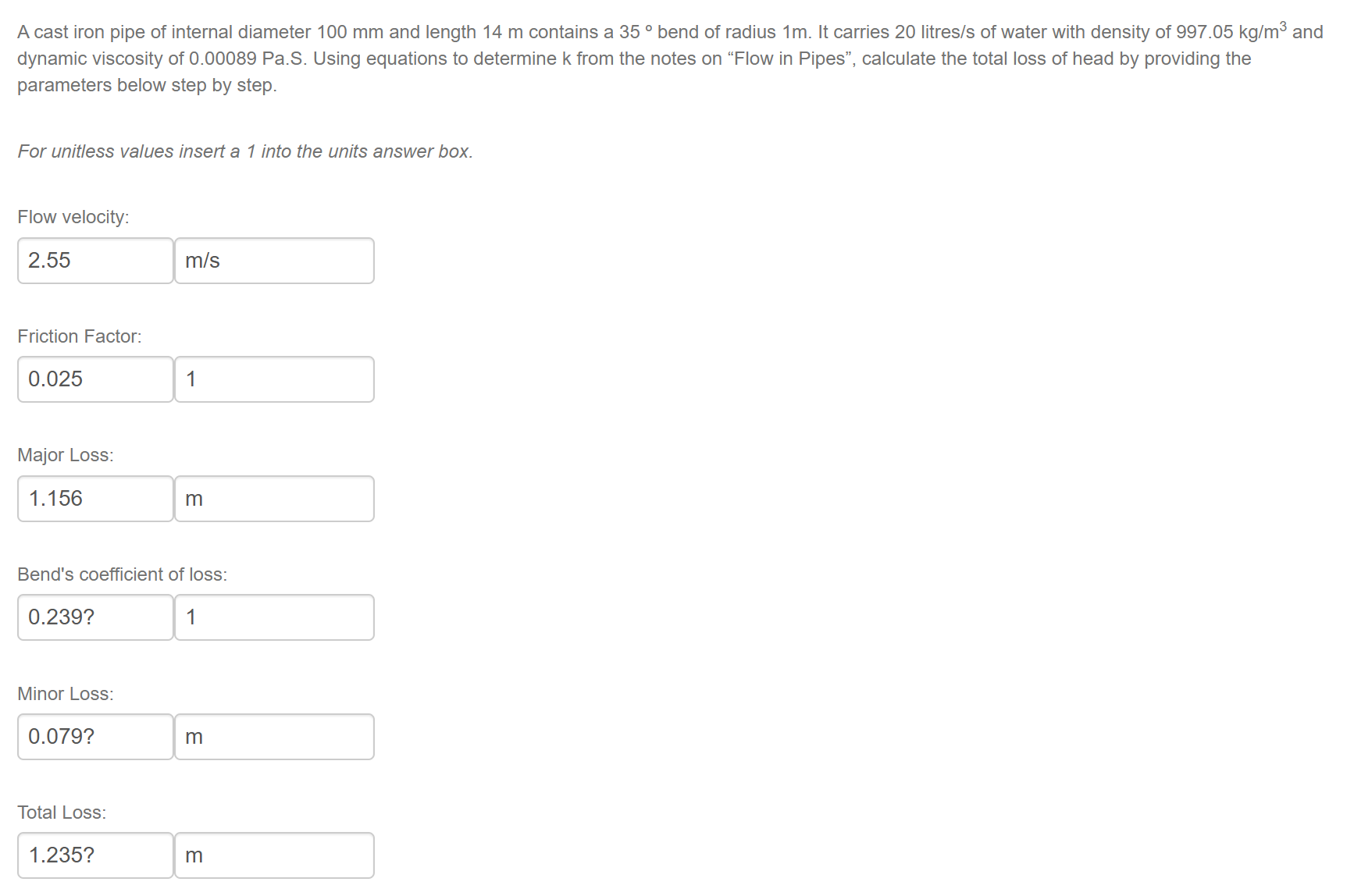 Solved A cast iron pipe of internal diameter 100 ﻿mm and | Chegg.com