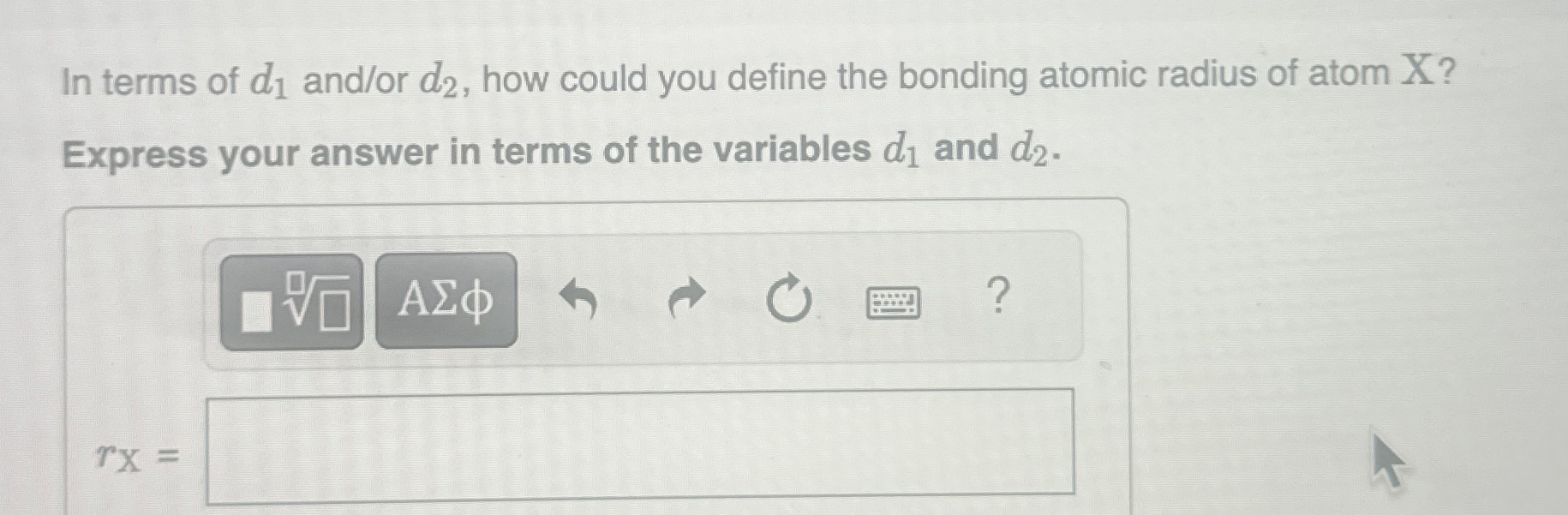 Solved In terms of d1 ﻿and/or d2, ﻿how could you define the | Chegg.com