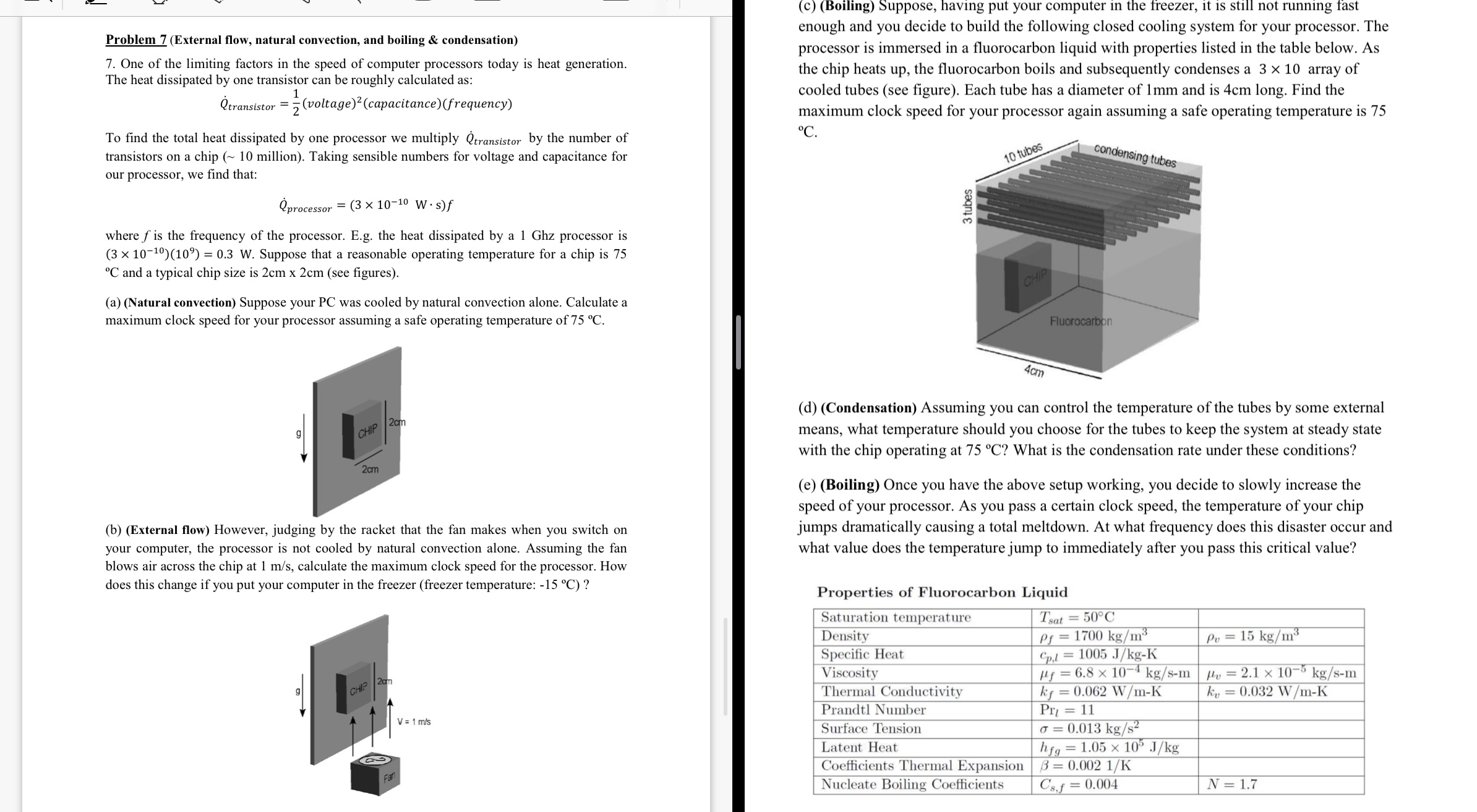 Solved Problem 7 (External flow, natural convection, and | Chegg.com