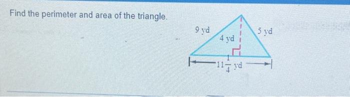 Solved K Find the perimeter and area of the triangle. -113- | Chegg.com