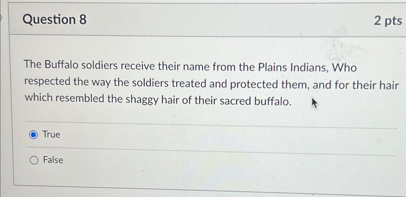 Solved Question 82 ptsThe Buffalo soldiers receive their | Chegg.com Solved Question 82 ptsThe Buffalo soldiers receive their | Chegg.com