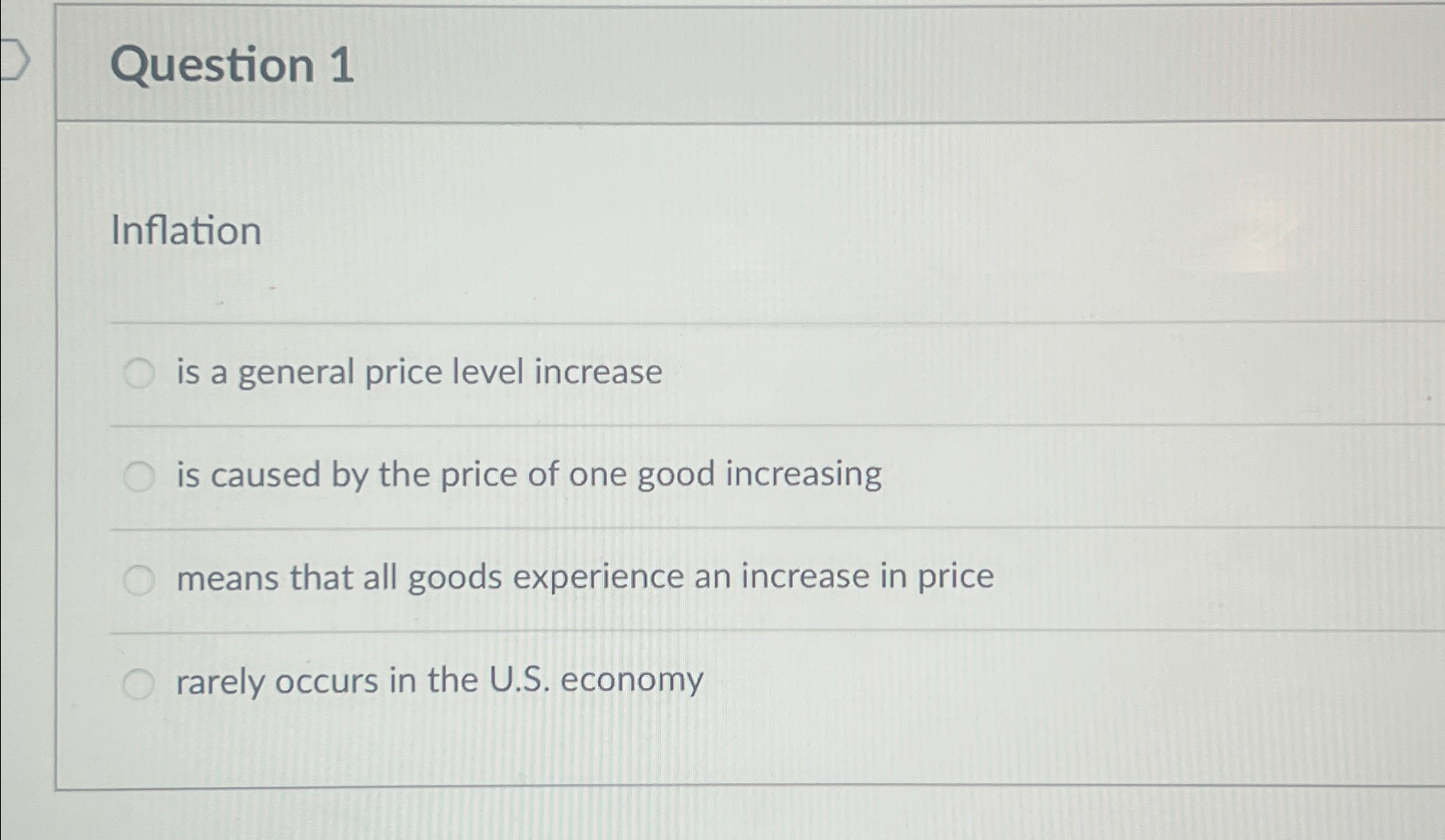 Solved Question 1Inflationis a general price level | Chegg.com