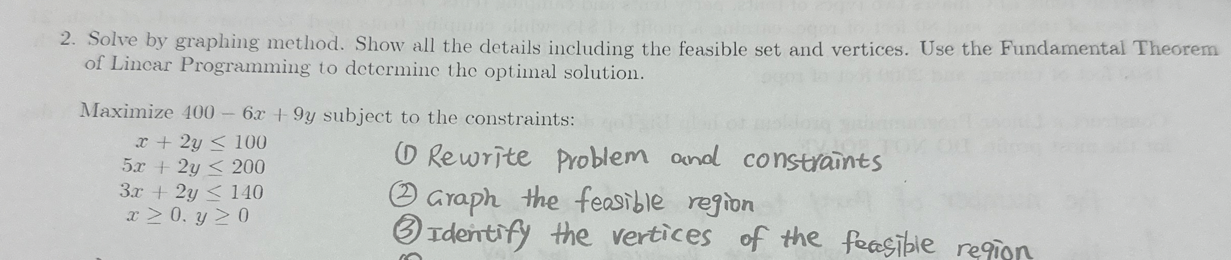 Solved by an EXPERT Solve by graphing method. Show all the details ...