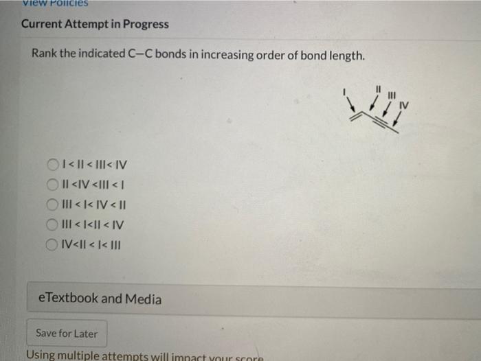 Solved view Policies Current Attempt in Progress Rank the | Chegg.com