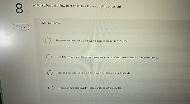 Solved 8Which statement below best describes the accounting | Chegg.com