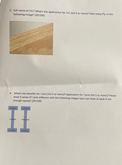 Solved 3. Full name of LVL? What's the application for LVL | Chegg.com