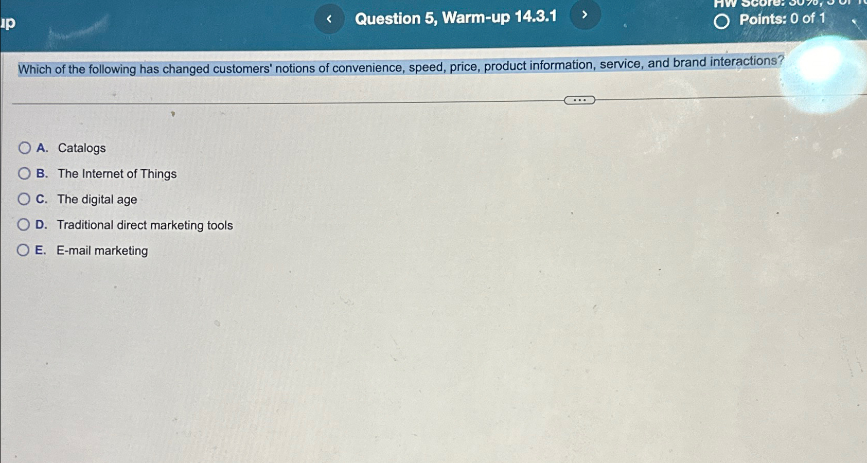 Solved Question 5, ﻿Warm-up 14.3.1Points: 0 ﻿of 1Which of | Chegg.com