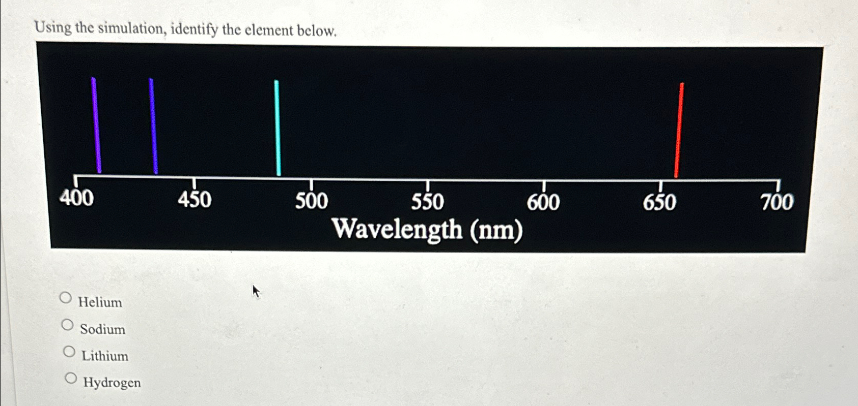 Solved Using the simulation, identify the element below. | Chegg.com