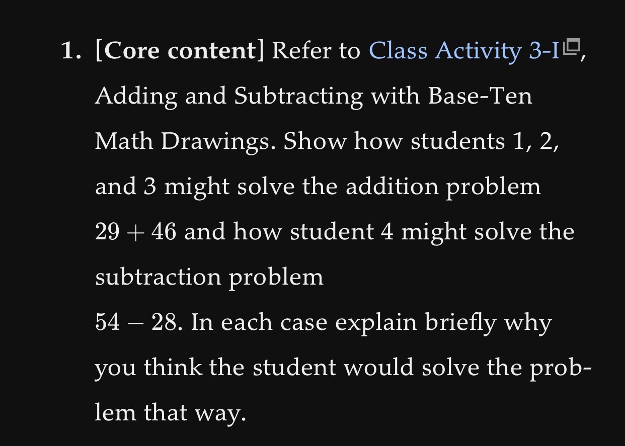 Solved [Core content] ﻿Refer to Class Activity 3-I ,Adding | Chegg.com