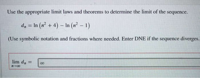 Solved Use the appropriate limit laws and theorems to | Chegg.com