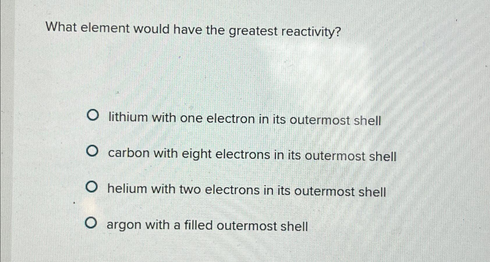 Solved What element would have the greatest | Chegg.com