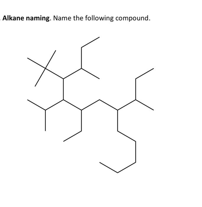Solved Alkane naming. Name the following compound. | Chegg.com