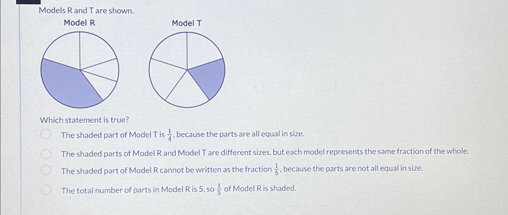 Solved Models R ﻿and T ﻿are shown.Which statement is | Chegg.com