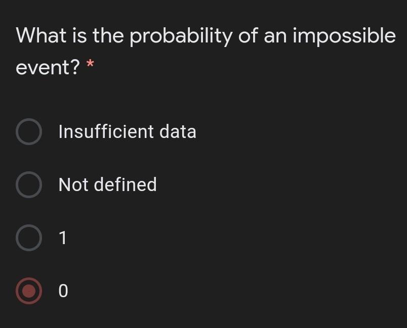 Solved What Is The Probability Of An Impossible Event Chegg