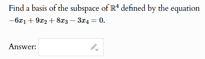 Solved Find a basis of the subspace of R4 ﻿defined by the | Chegg.com