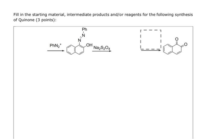 Solved Fill in the starting material, intermediate products | Chegg.com