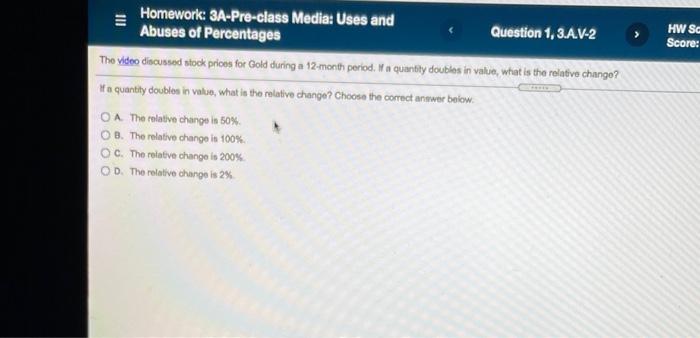 Solved III HW SC Score: Homework: 3A-Pre-class Media: Uses | Chegg.com