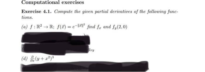 Solved Computational exercises Exercise 4.1. Compute the | Chegg.com