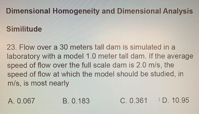 Solved Dimensional Homogeneity and Dimensional Analysis | Chegg.com
