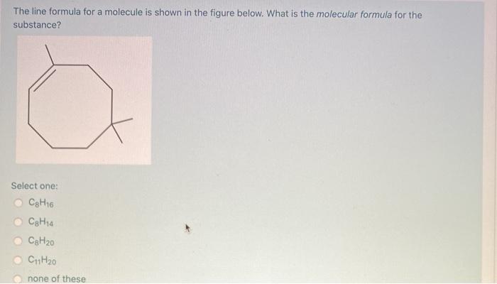 Solved The line formula for a molecule is shown in the | Chegg.com