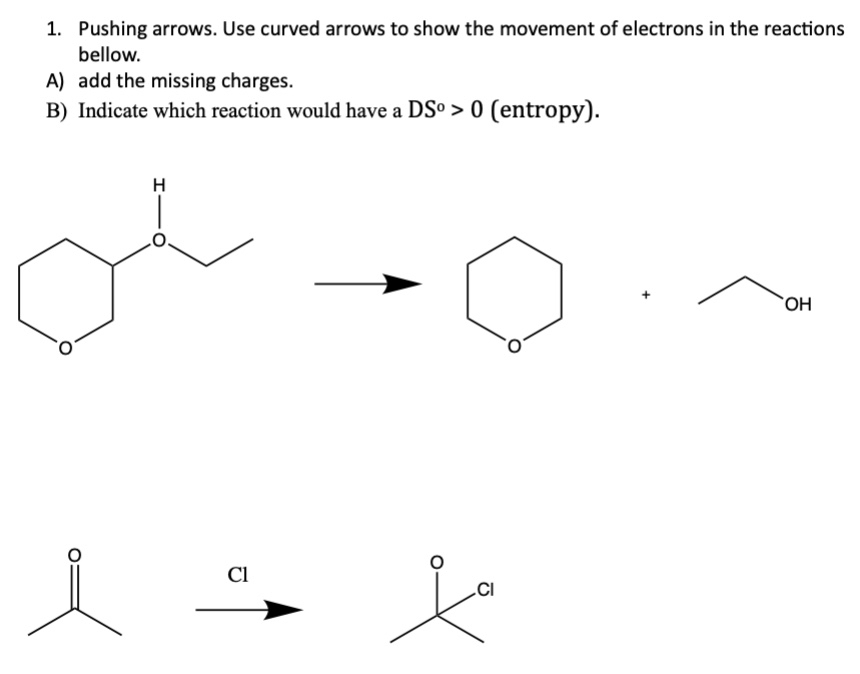Solved Pushing arrows. Use curved arrows to show the | Chegg.com